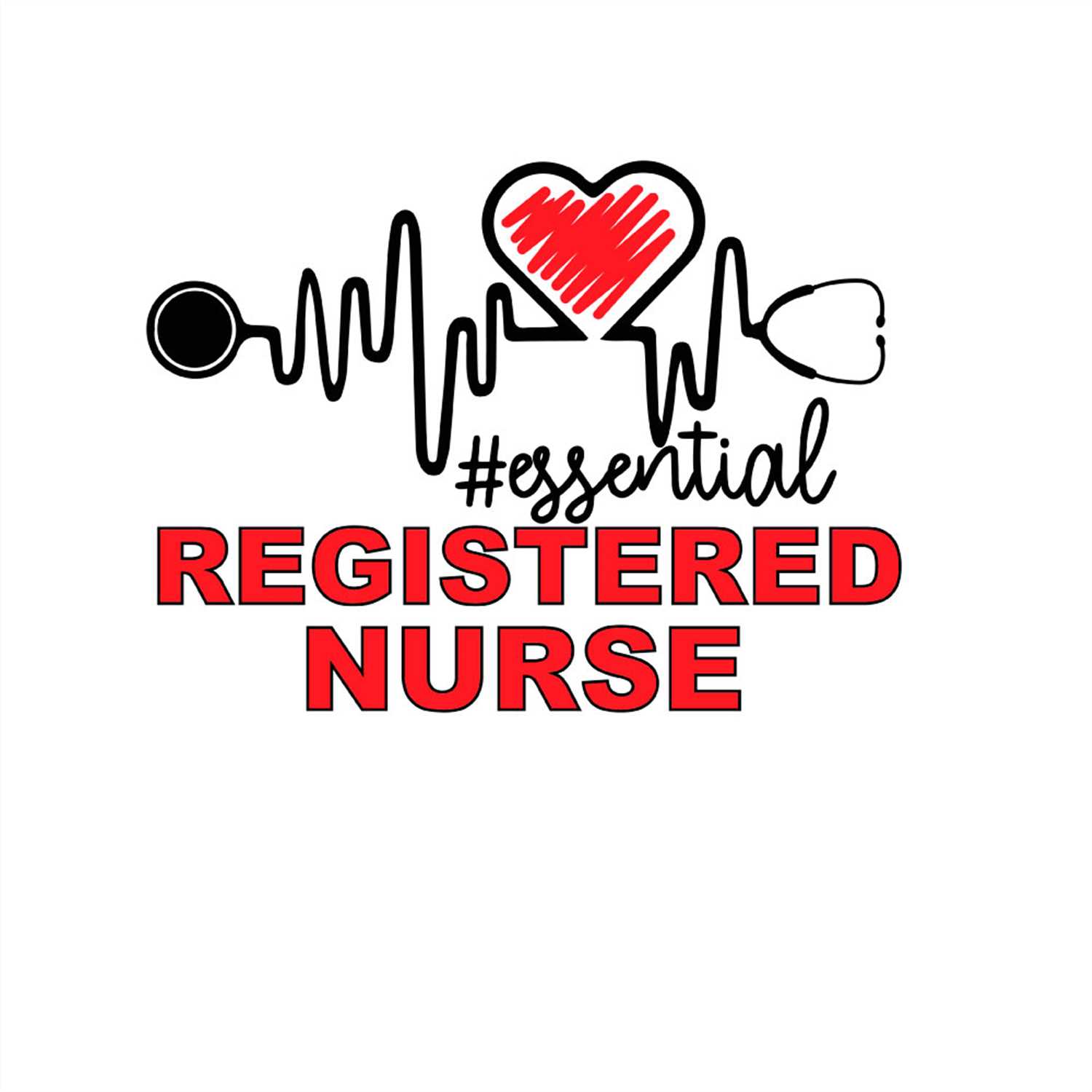 Essential Registered Nurse SVG, Heartbeat Stethoscope SVG PN | Inspire ...