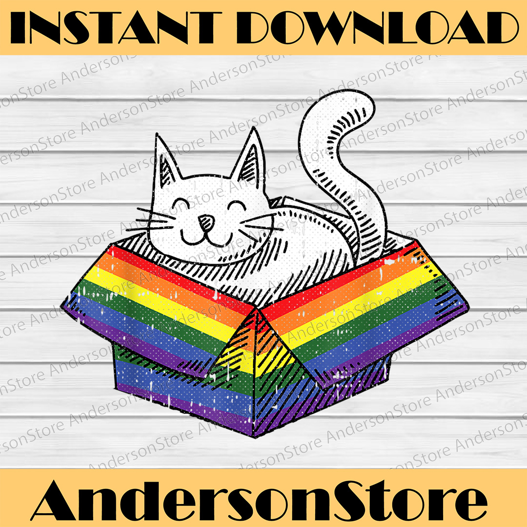 Gay Cat Pride Rainbow Cute Kitten Kitty Proud LGBT-Q Ally LG - Inspire ...