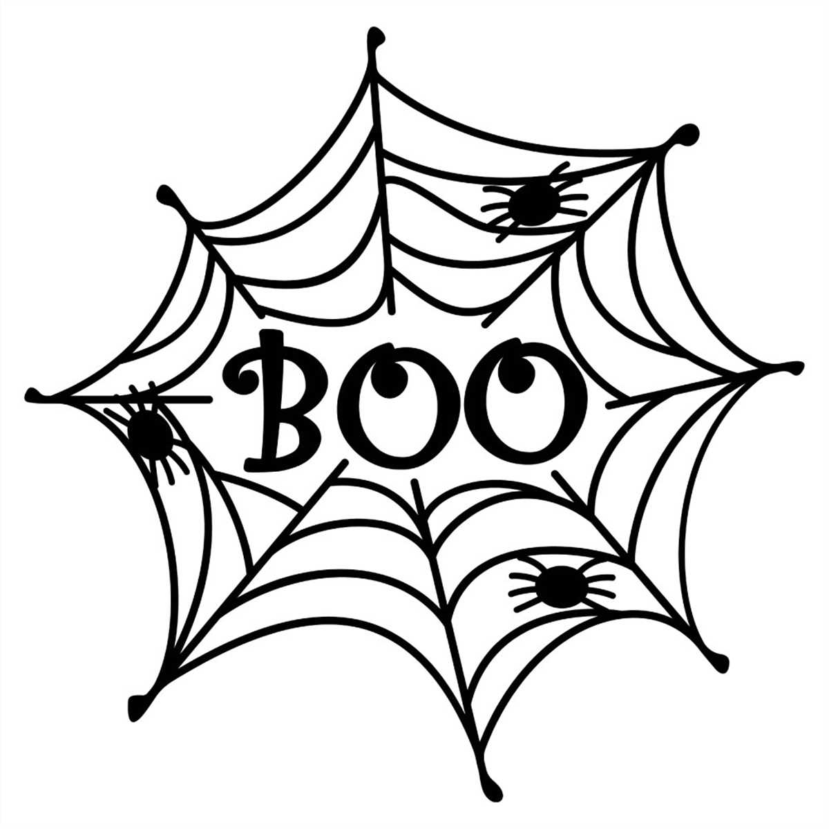Spider Web Boo SVG, Boo Spider Halloween SVG Silhouette | Inspire Uplift