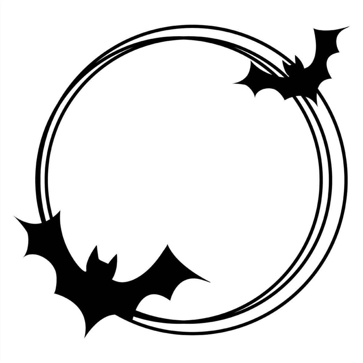 Flying Black Bats Circle SVG Silhouette | Inspire Uplift