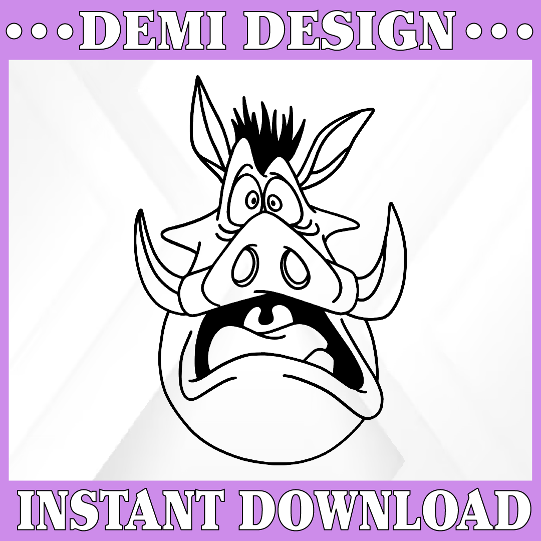 Funny Pumba face svg, Lion King svg, Lion King cut file, Pum - Inspire ...