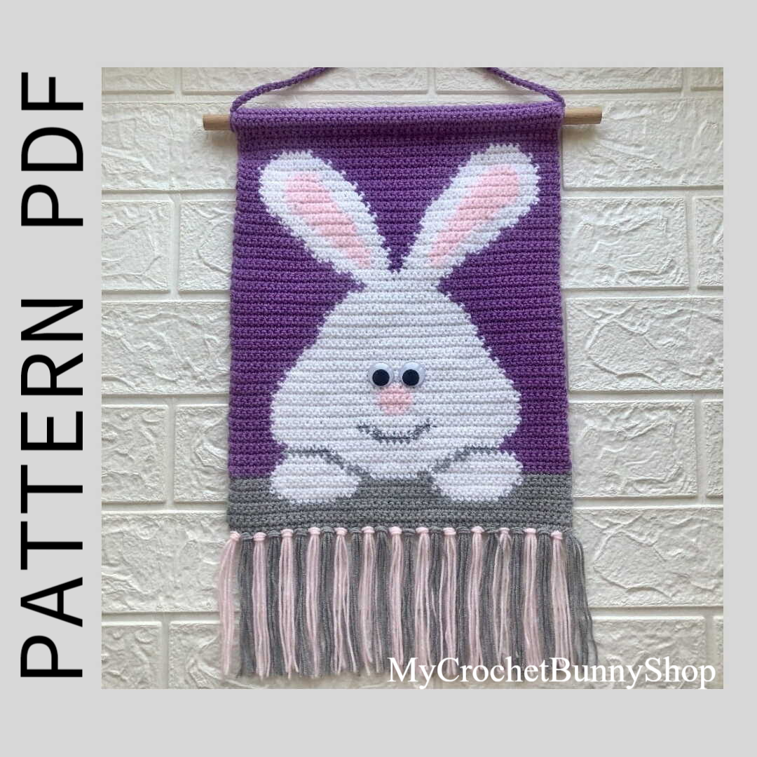 Crochet Bunny Wall Hanging pattern PDF | Inspire Uplift