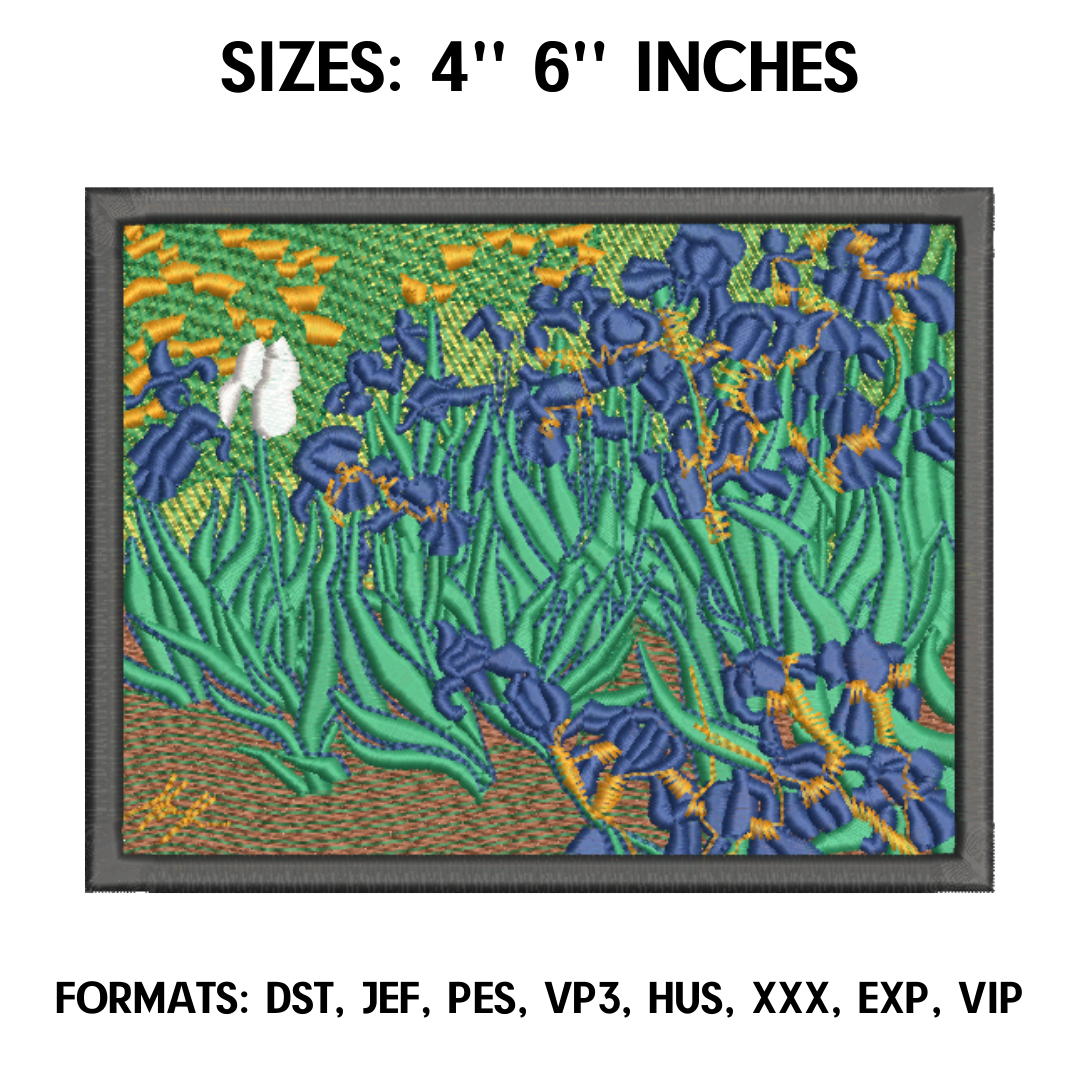 Van Gogh Irises Embroidery Design File Pes, Art Embroidery d | Inspire ...