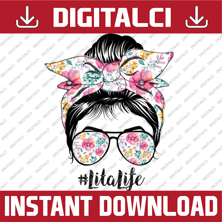 Lita Life Messy Hair Bun Floral Mother's Day Png, Happy Moth - Inspire ...