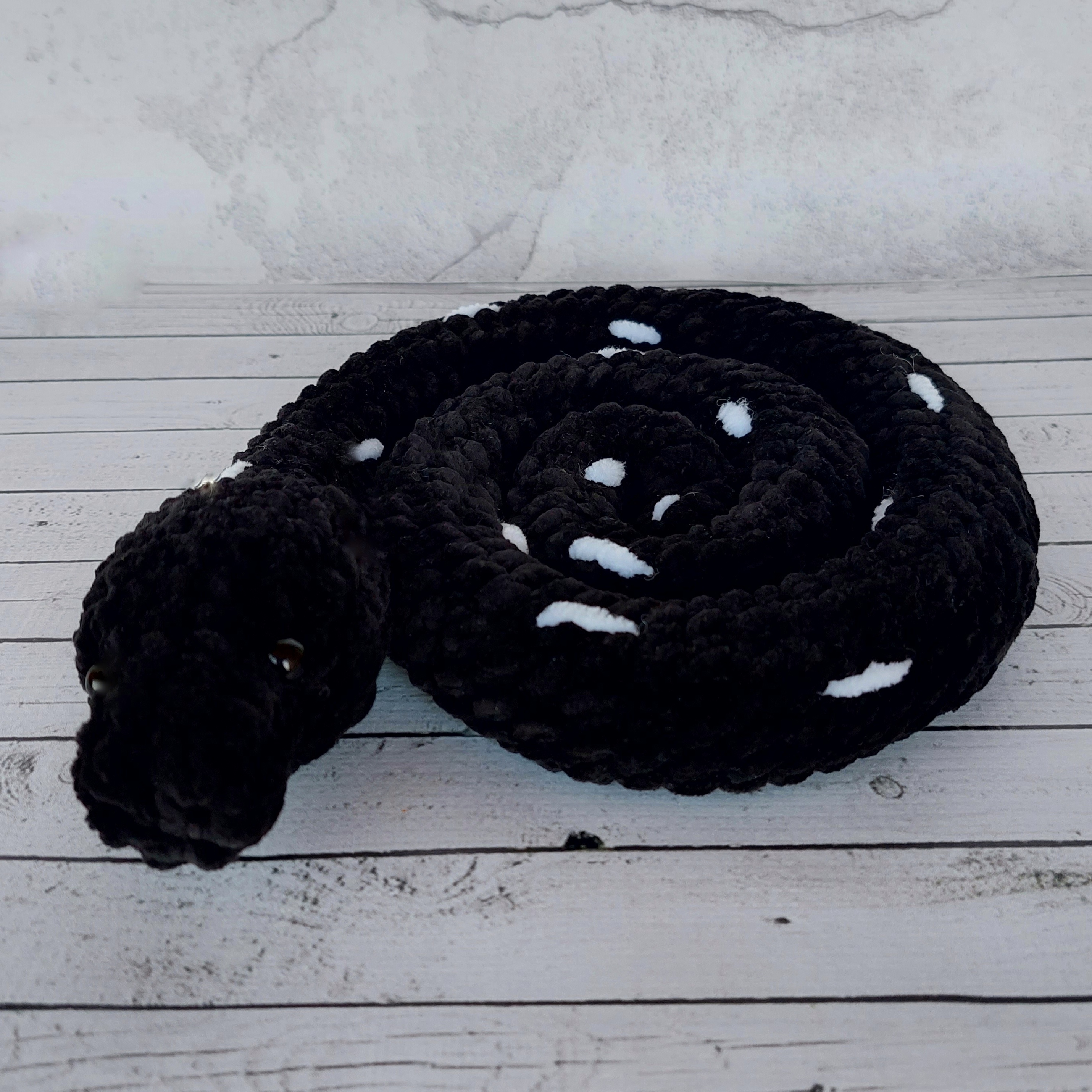 Crochet plush black snake lovers. Crochet snake. - Inspire Uplift