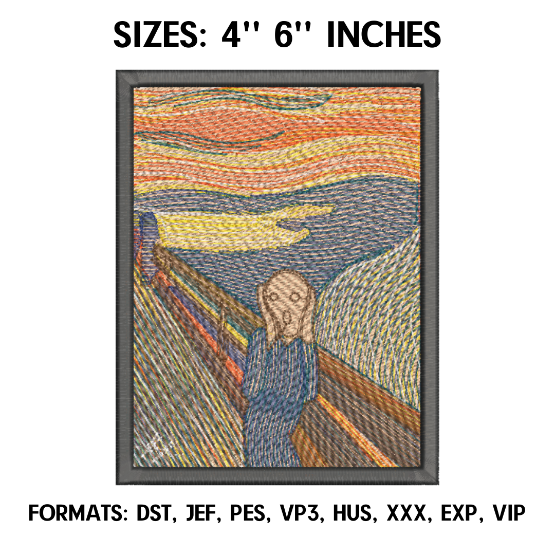 Edvard Munch - The Scream Embroidery Design File Pes, Art Em | Inspire ...