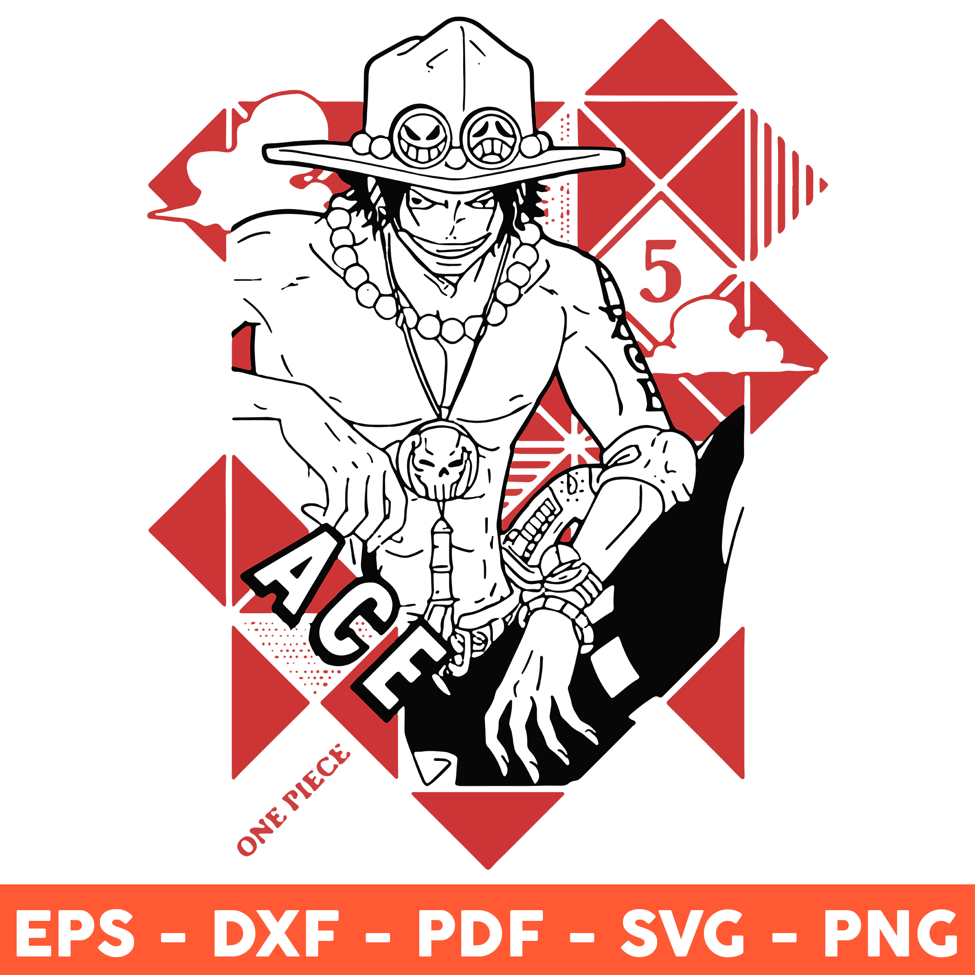 Ace Svg, Ace One Piece Svg, Ace Anime Svg, Portgas D Ace Svg - Inspire ...