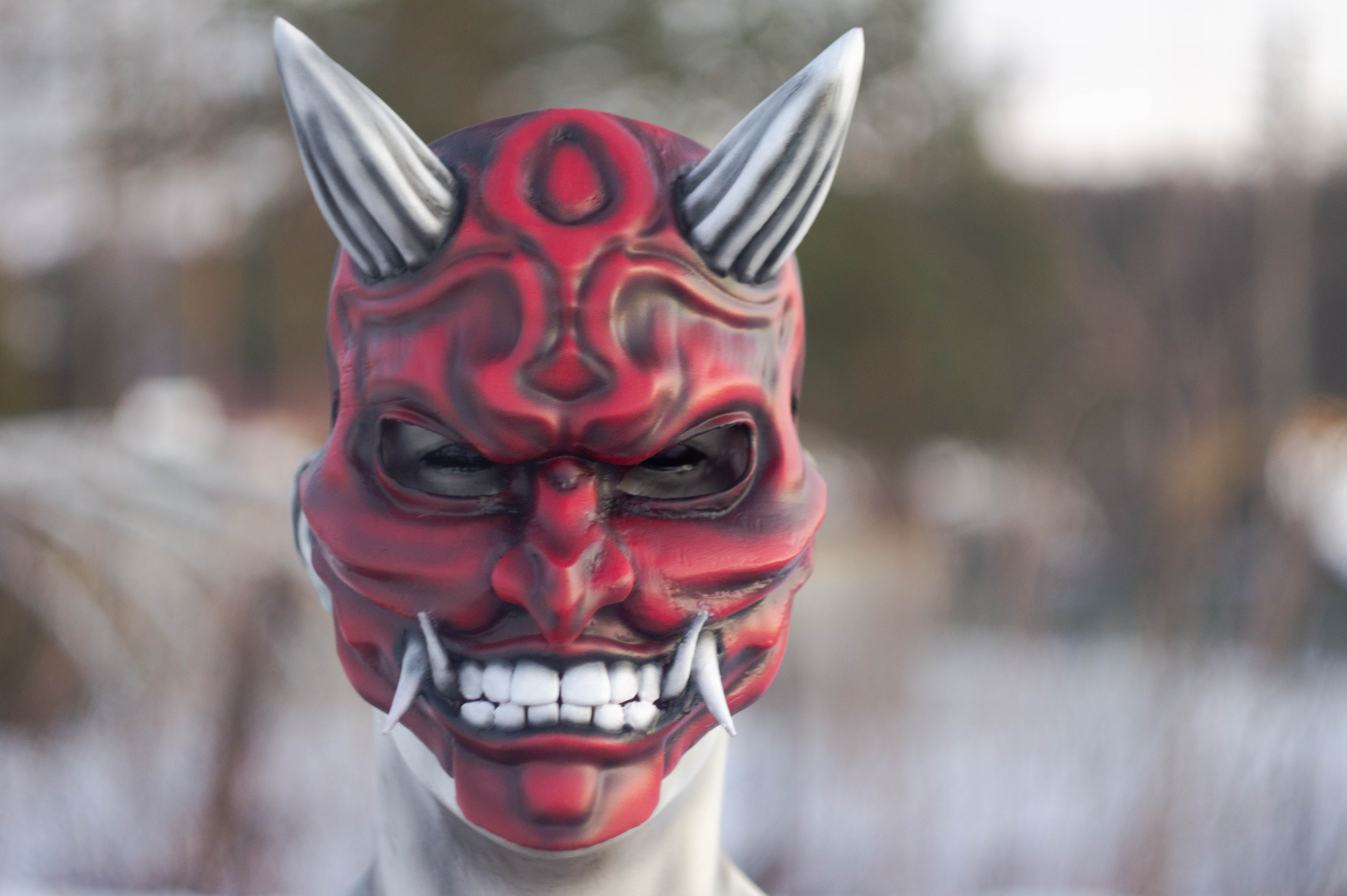 JAPAN RED ONI MASK (ONI JAPAN MASK) | Inspire Uplift