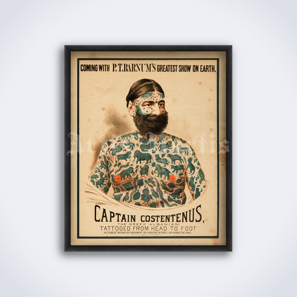 Tattooed Man Captain Costentenus vintage freak show circus p | Inspire ...