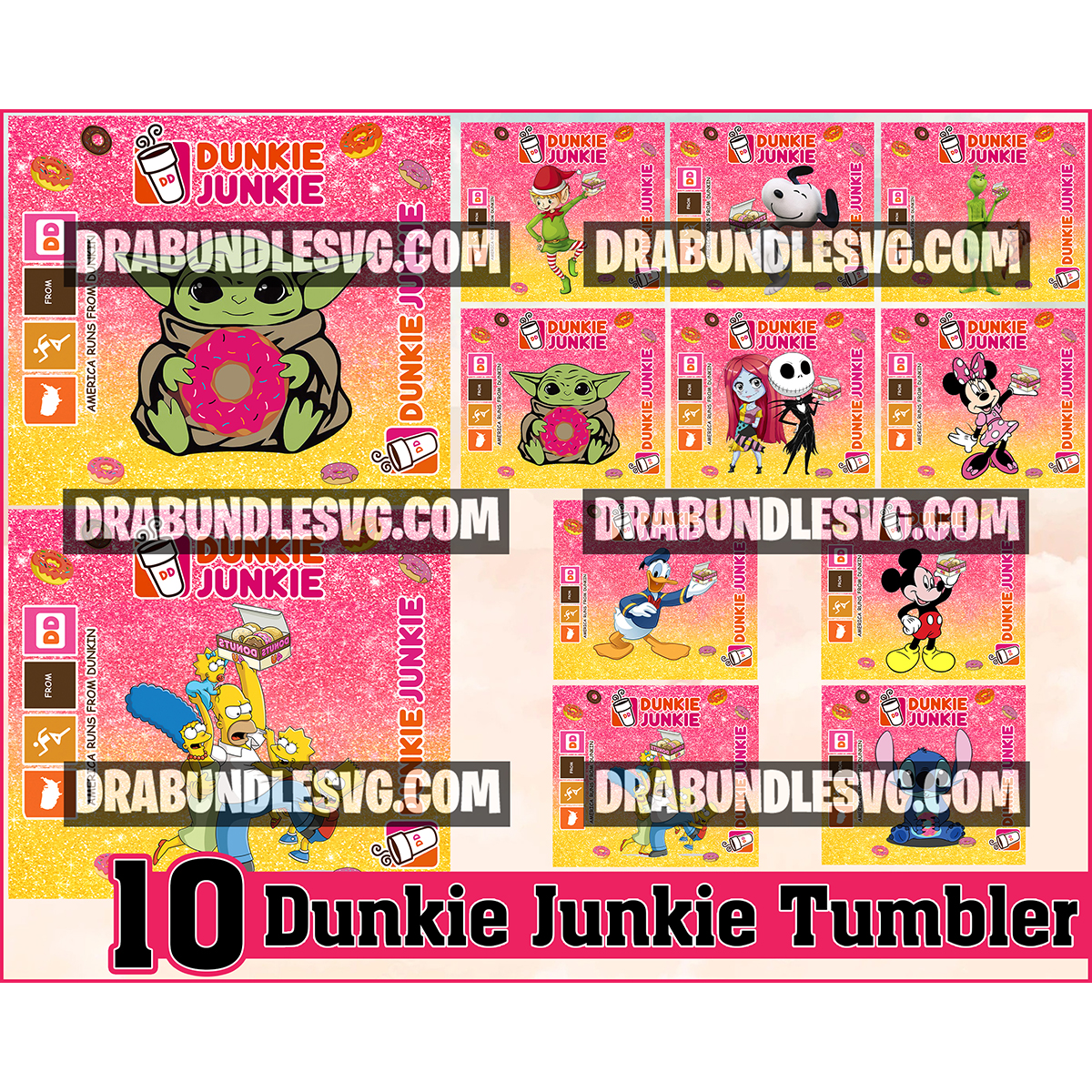 10 Dunkie Junkie 20oz Skinny Straight&Tapered Designs,Sublim - Inspire ...