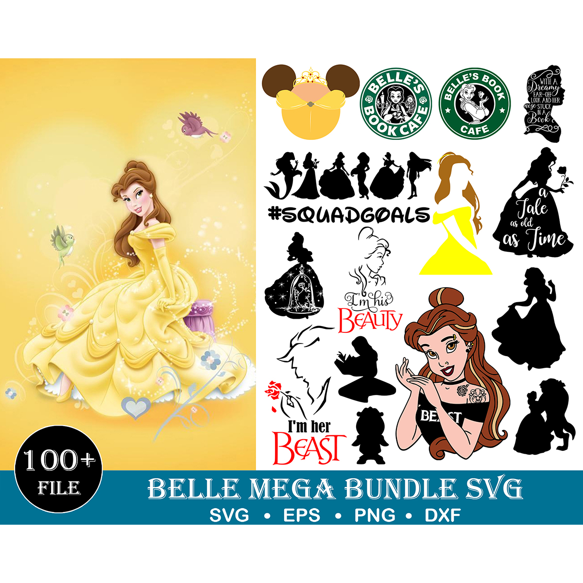 100 Disney Beauty And The Beast SVG Bundle, Disney Svg,Beaut - Inspire ...