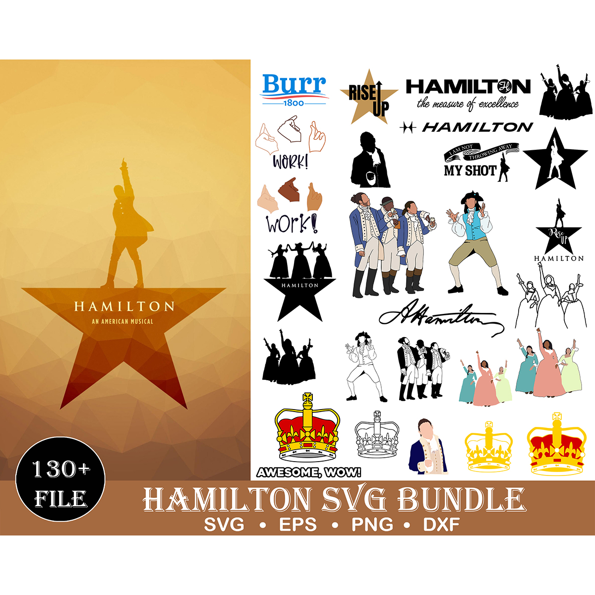 130 Hamilton SVG, Hamilton SVG Bundle, Hamilton Silhouette, - Inspire ...