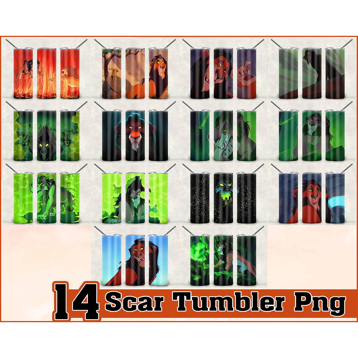 14 Scar Tumbler ,20oz Skinny Straight&Tapered Designs,Cartoo - Inspire ...