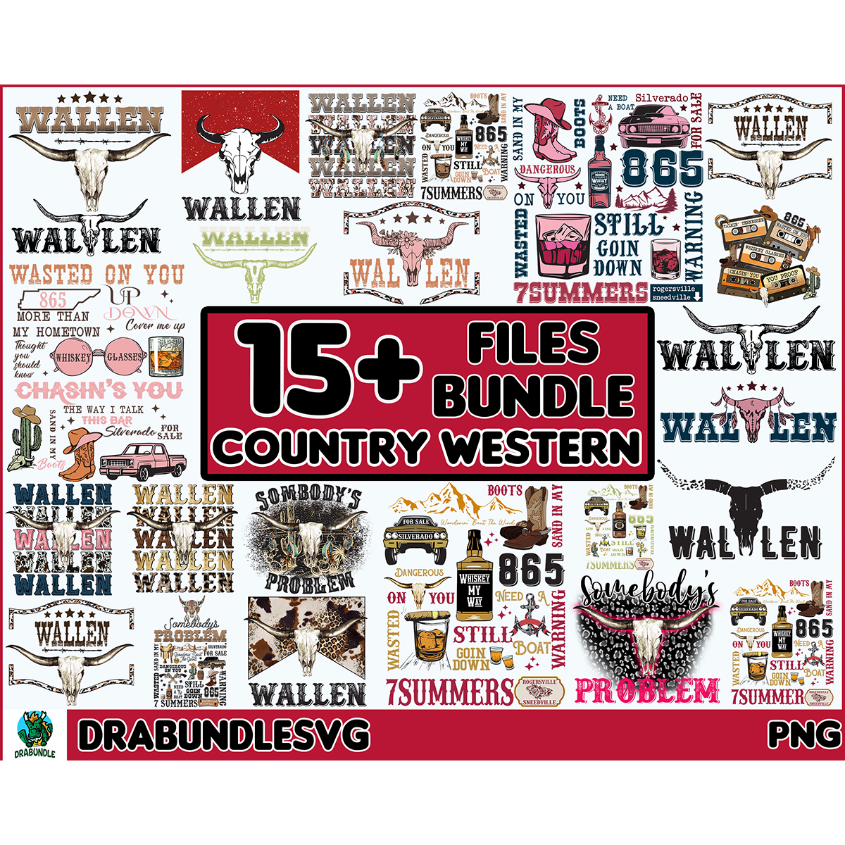 15 Country Western Png Bundle, Country Music Png, Retro Bull | Inspire ...