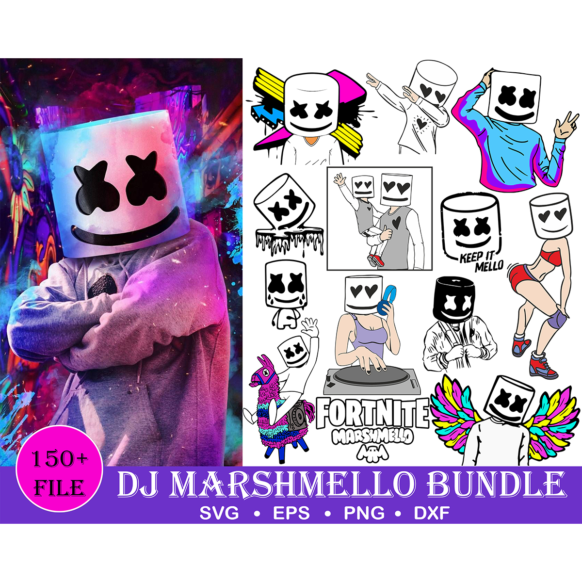 150 Dj marshmello svg, Marshmello dabbing svg, marshmello fa - Inspire ...