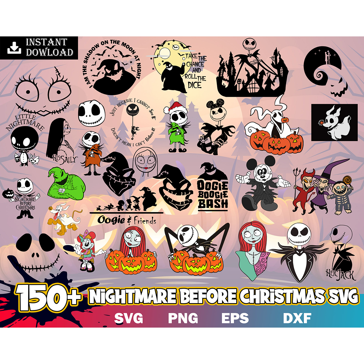 150 Nightmare before christmas svg,Bundle Jack Skellington s | Inspire ...
