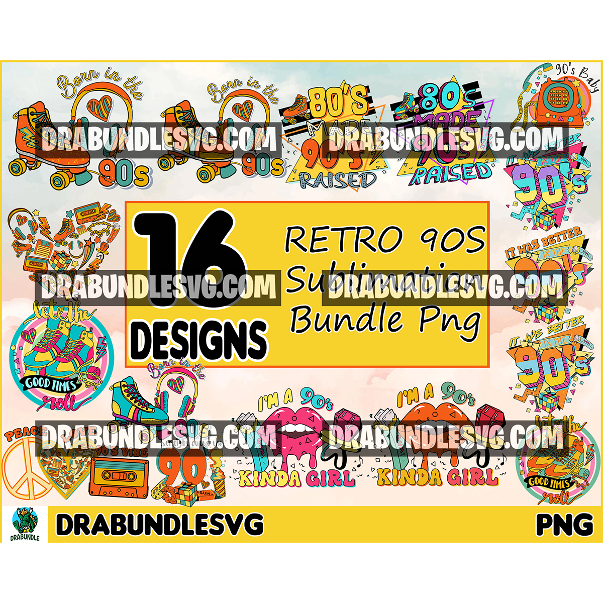 16 Retro 90s PNG Bundle, Retro Sublimation Bundle, Retro PNG - Inspire ...