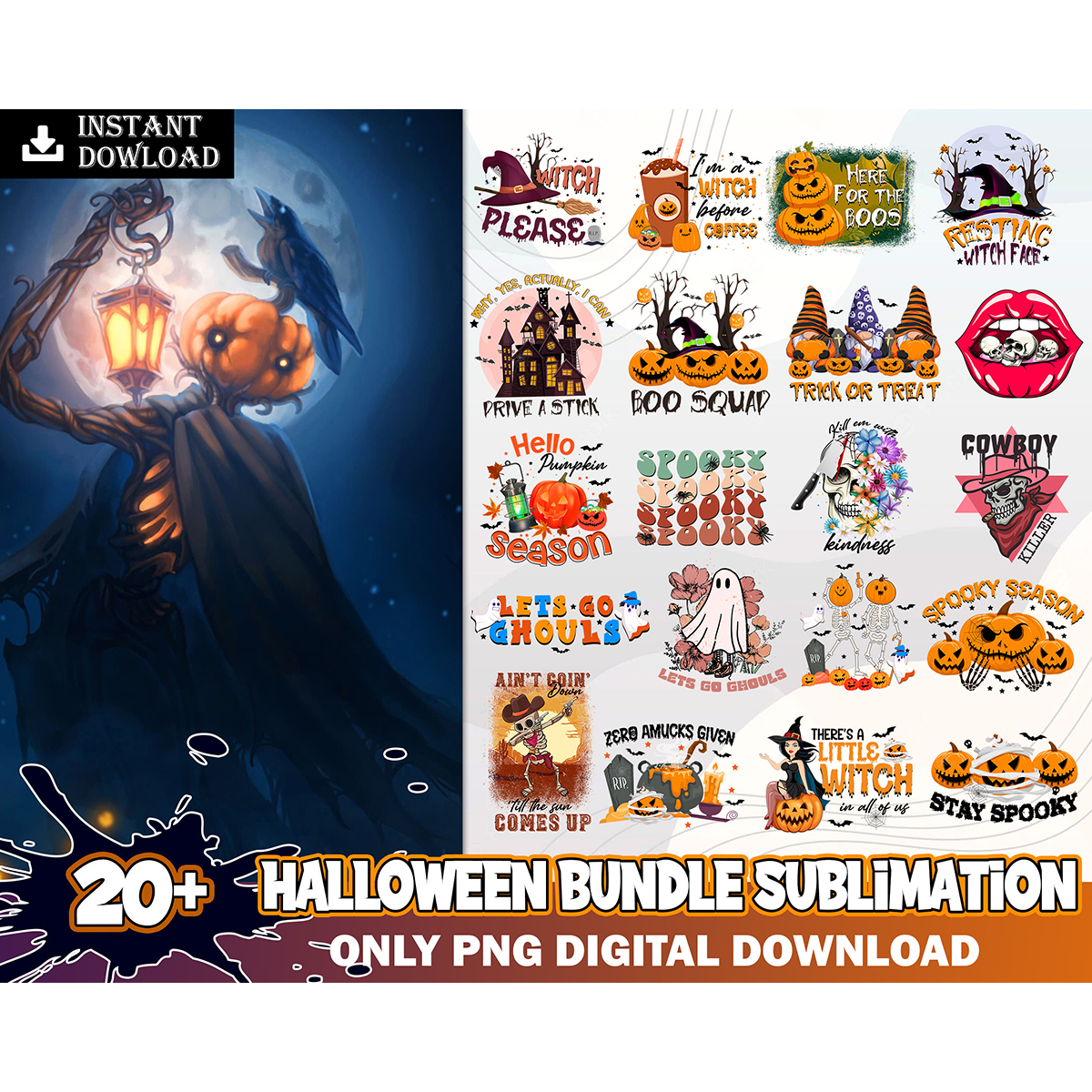 20 Halloween Mega Bundle PNG Bundle Fall Png, Ghost Png, Pum - Inspire ...