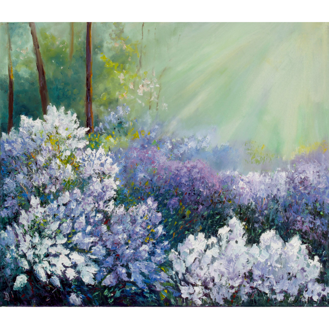 Spring Painting Lilac Original Art Impressionist Landscape | Inspire Uplift