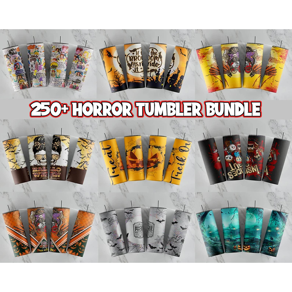 250 Horror Tumbler Wraps for 20 oz Sublimation Tumbler Bundl | Inspire ...