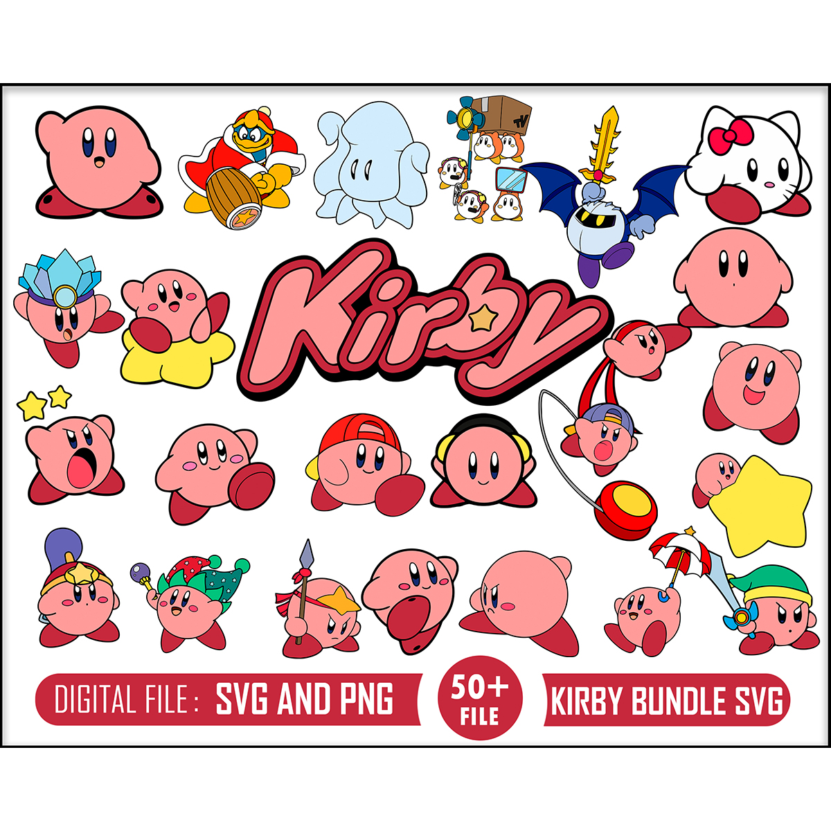 50 Kirby svg, kirby clipart, kirby cut file, kirby cutting f - Inspire Uplift
