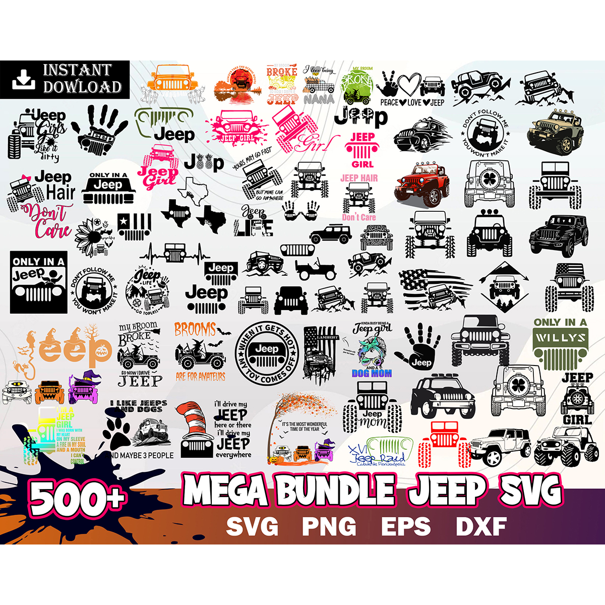 500 Jeep Bundle Svg, Jeep Svg, Jeep Vector, Jeep Clipart, Je | Inspire ...