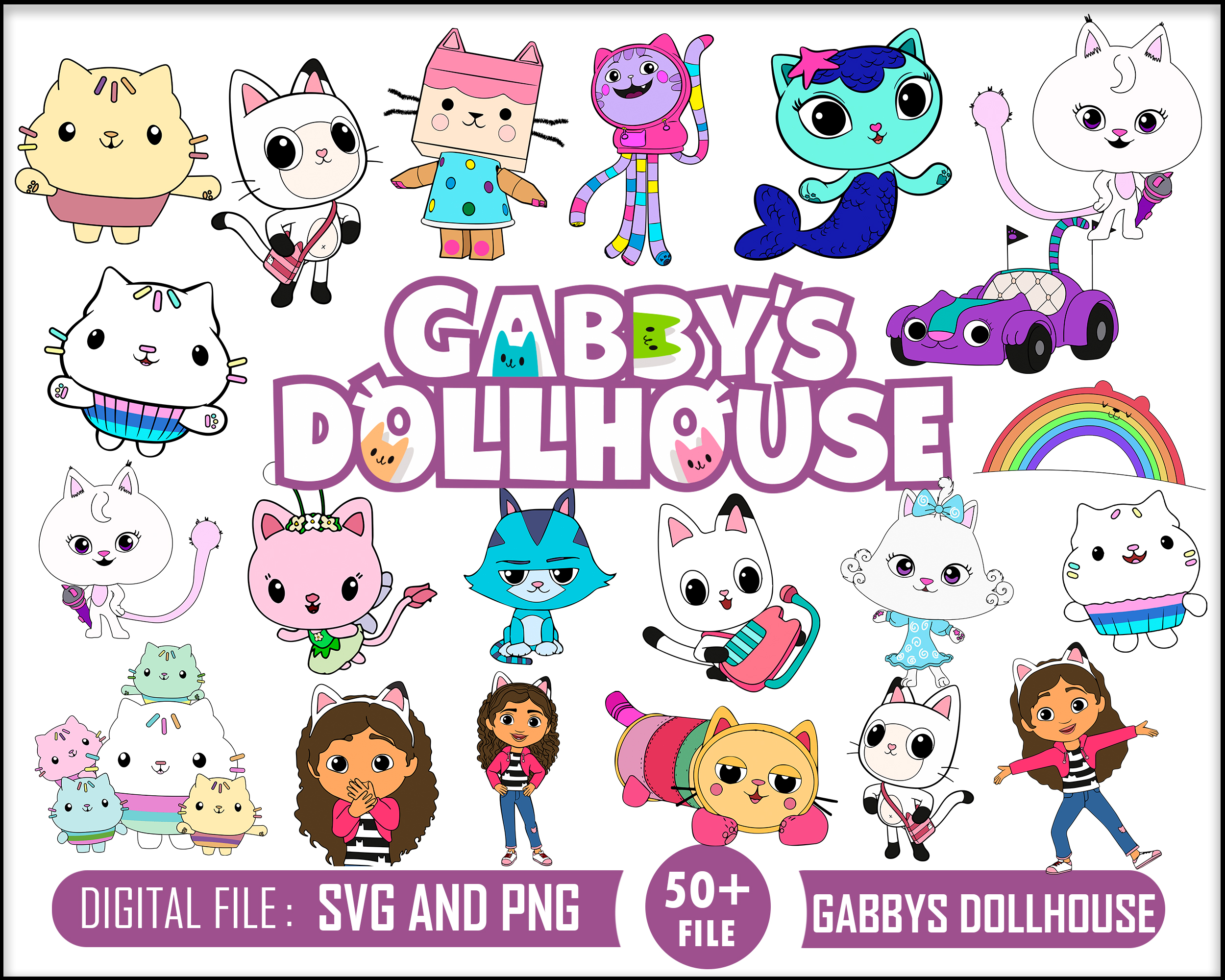 Gabbys Dollhouse Bundle Svg, Gabbys Dollhouse Svg, Gabbys Do - Inspire ...