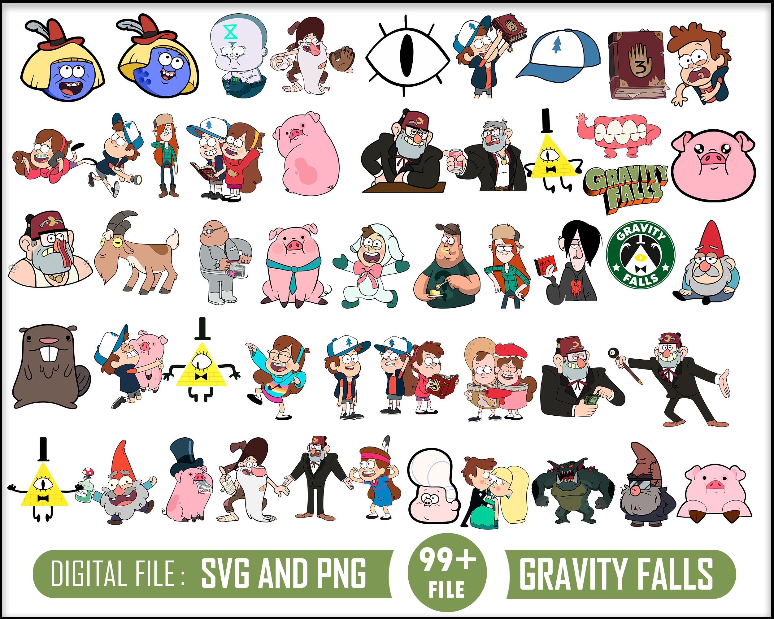 Gravity Falls Bundle Svg, Gravity Falls Svg, Gravity Falls C | Inspire ...