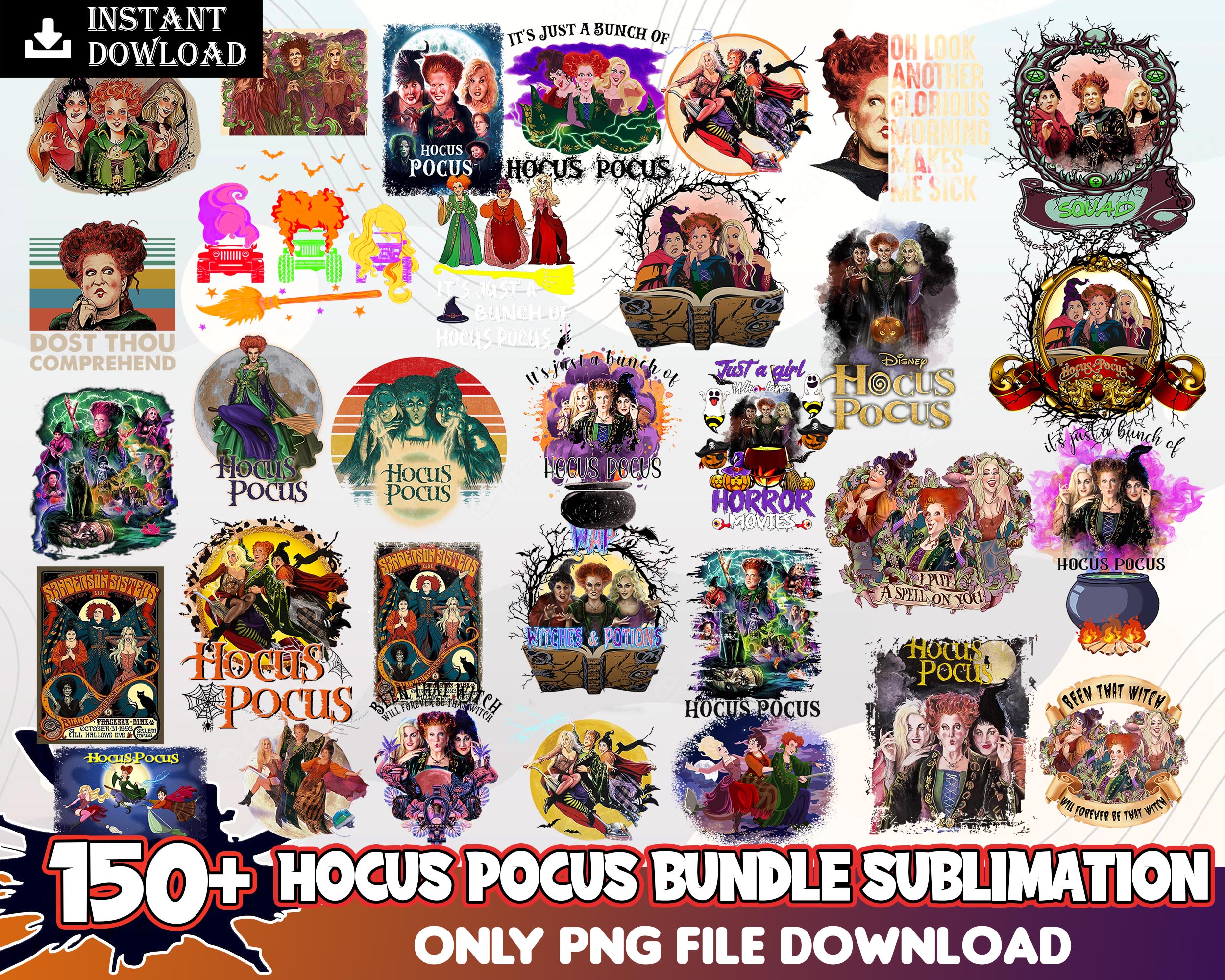 Hocus Pocus Bundle Png, Hocus Pocus Png, Sanderson Sister Pn | Inspire ...