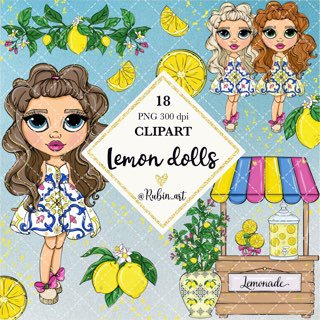 Pretty lemon girl clipart, lemon doll clipart, lemon clipart - Inspire ...