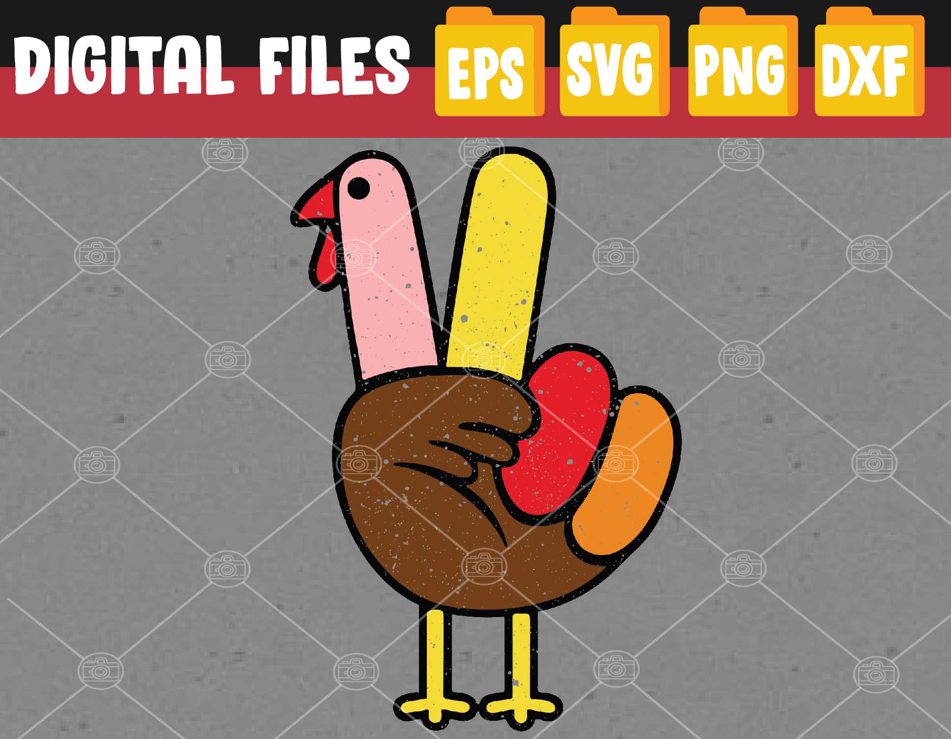 Peace Sign Turkey Hand Cool Thanksgiving Hippie Svg, Eps, Pn | Inspire ...