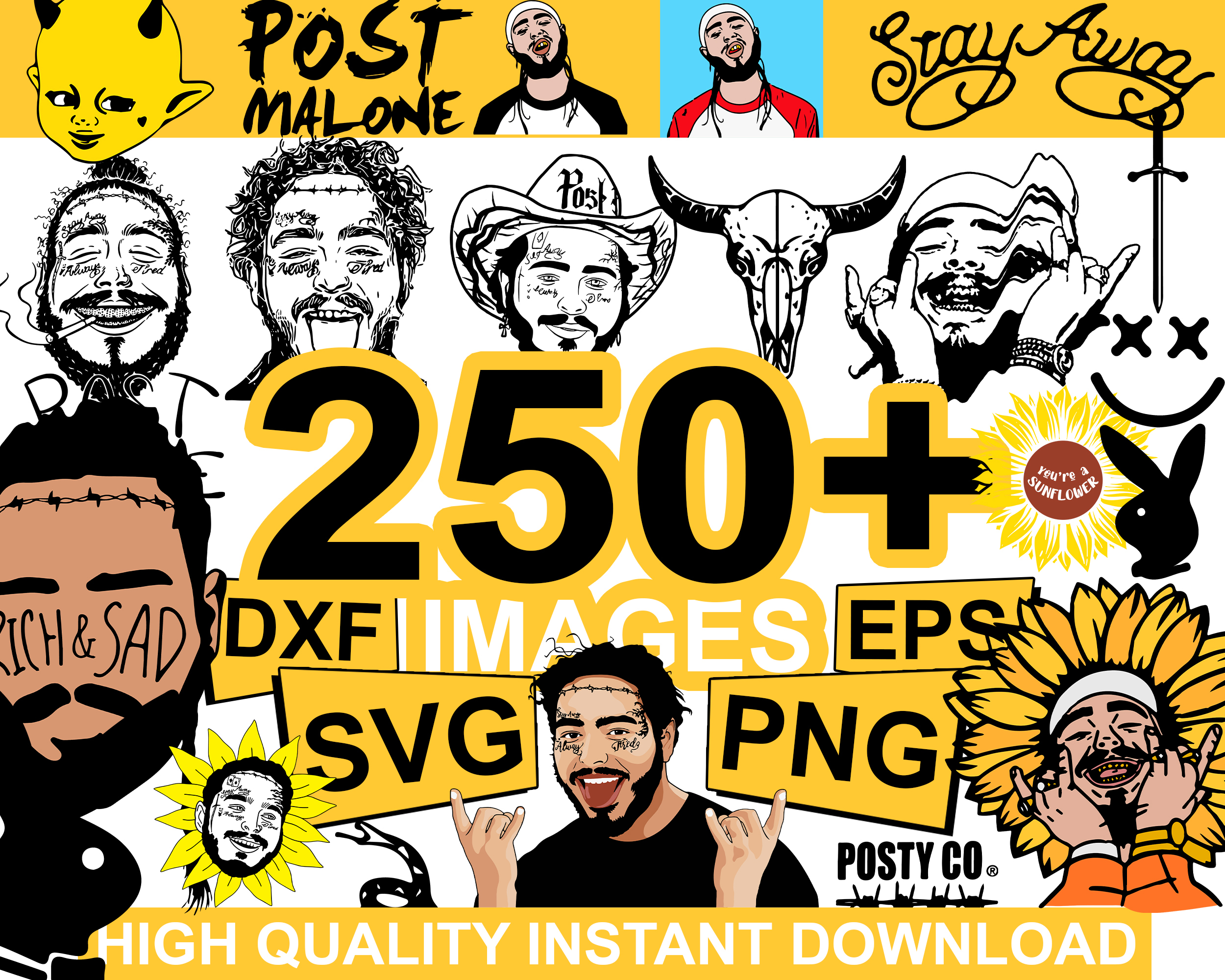 Post Malone Bundle Svg, Post Malone Svg, Post Malone Clipart - Inspire Uplift