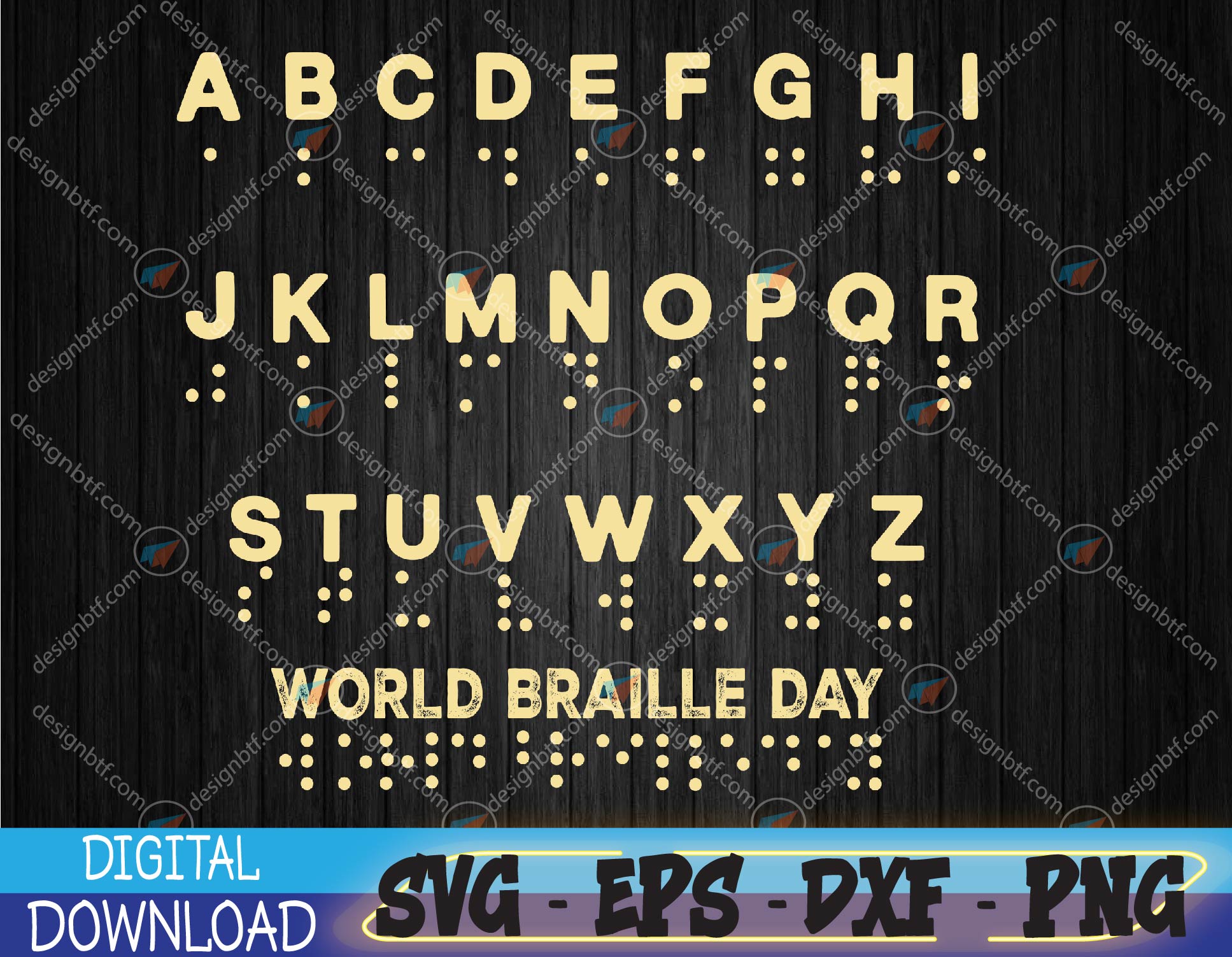 World Braille Day Blind Awareness Solidarity Svg, Eps, Png, | Inspire ...