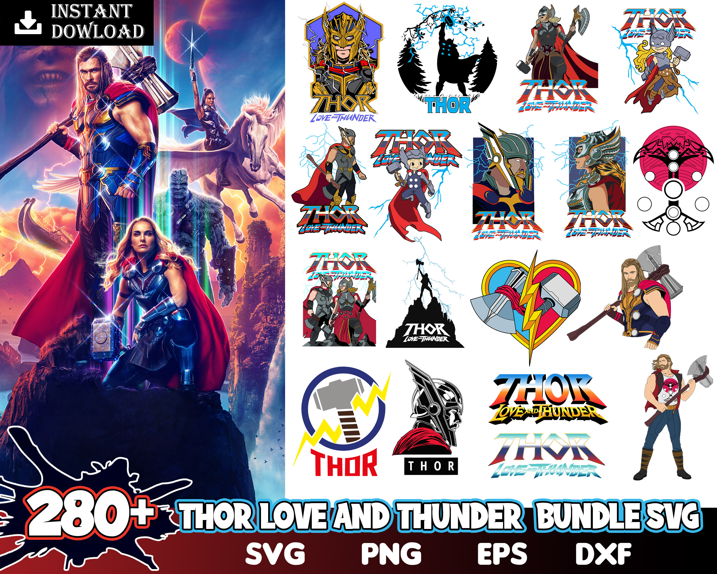 Thor Love And Thunder Bundle Svg, Thor Love And Thunder Svg, | Inspire ...