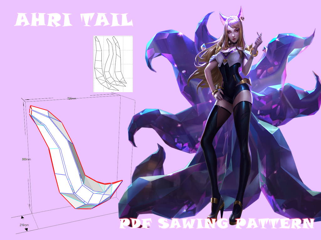 Ahri tail KDA Baddest cosplay pattern | Inspire Uplift