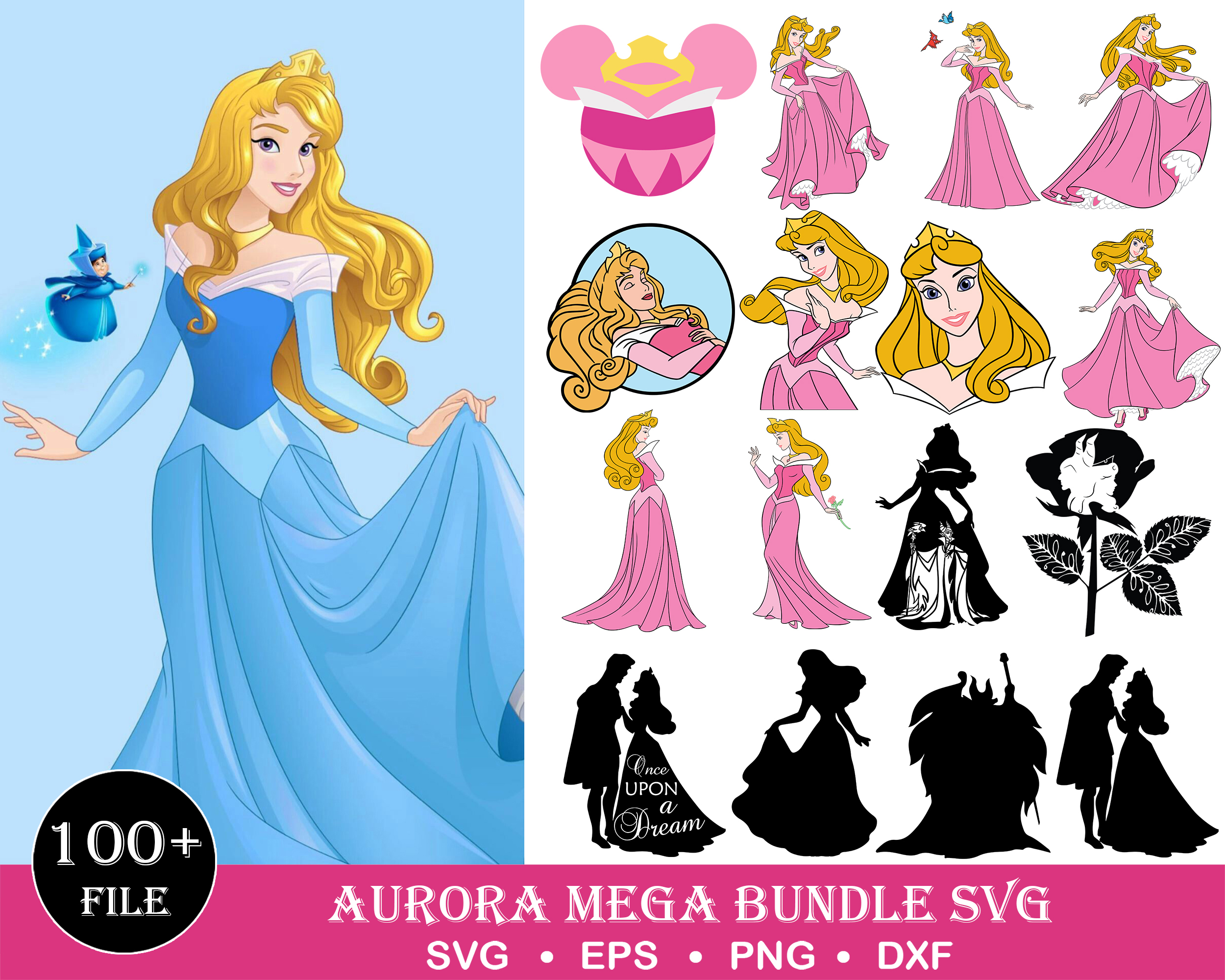 Aurora Mega Bundle Svg, Aurora Svg, Aurora Princess Svg, Dis | Inspire ...