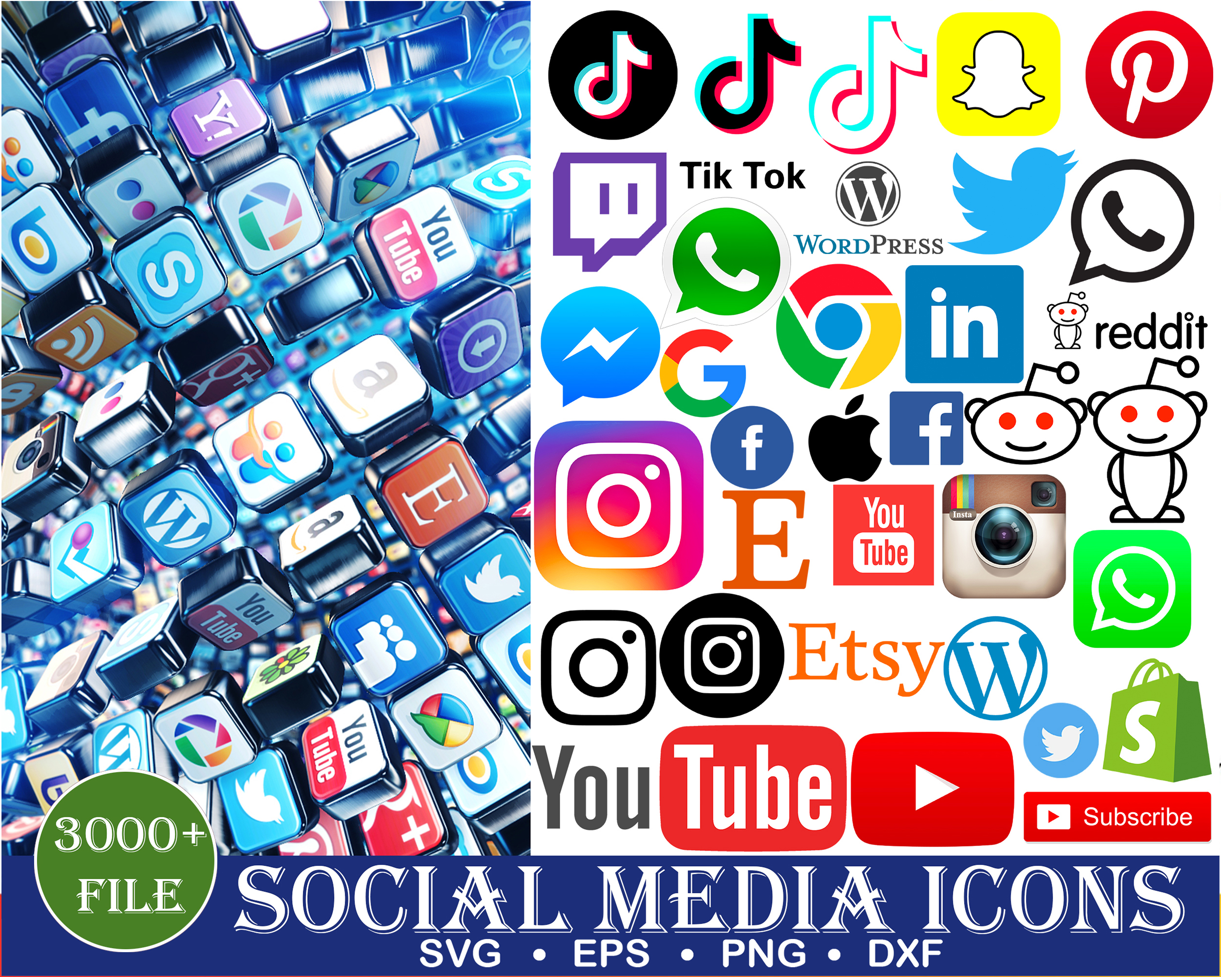 Social Media Icon Bundle Svg, Social Media Svg, Social Media - Inspire ...