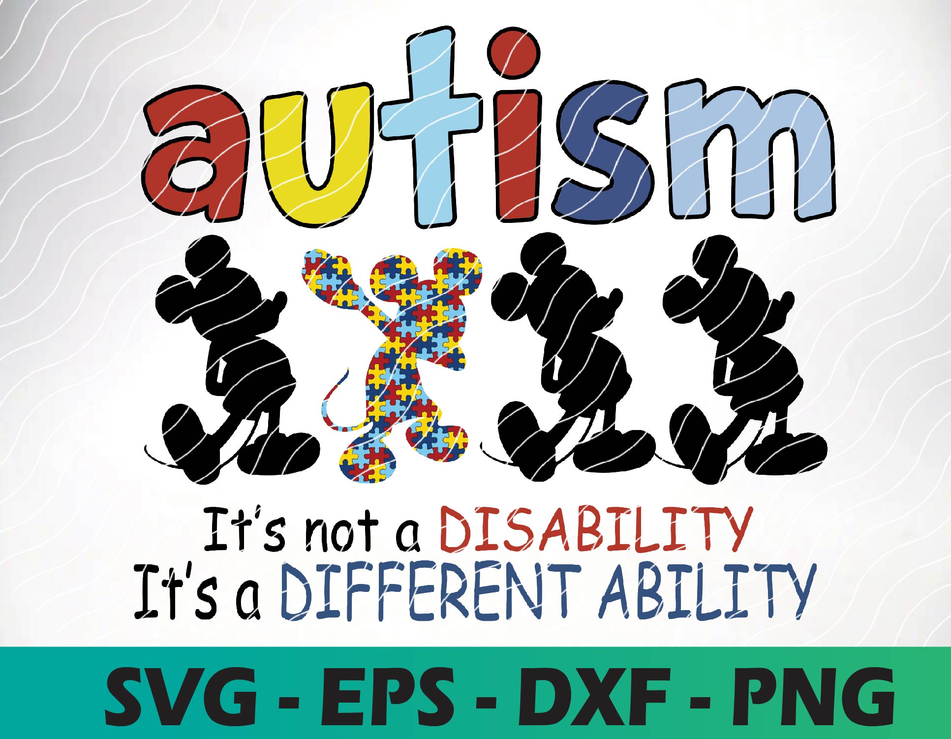 Autism Is A Different Ability Svg, Autism Mickey Mouse, Auti | Inspire ...