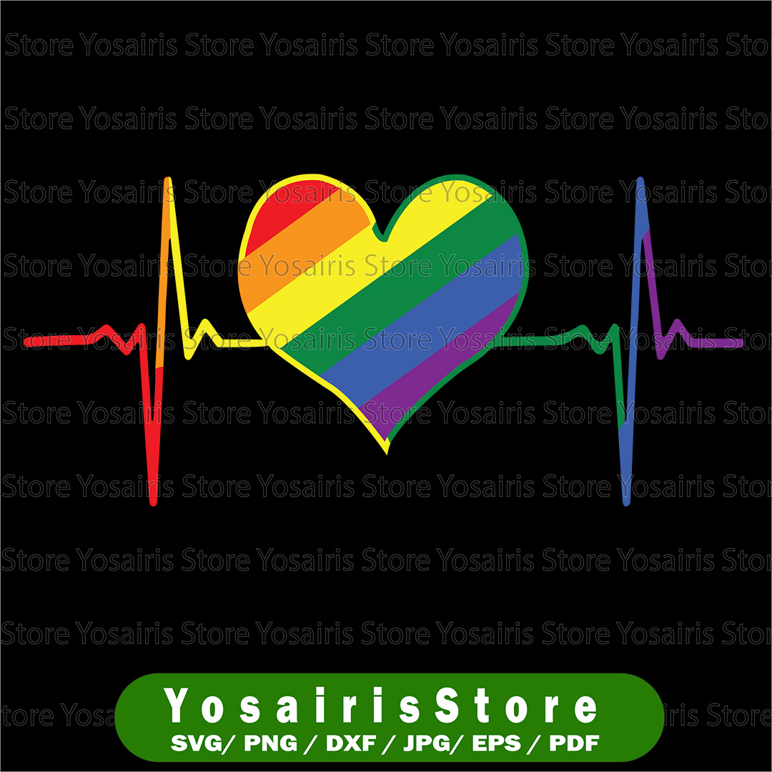 Pride Heart Beat Pulse LGBTQ Community Pride Month Rainbow S | Inspire ...