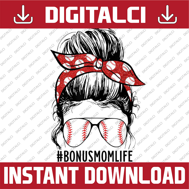 Messy Bun Bonus Mom Life Baseball Bonus Mom Mother's Day Hap | Inspire ...