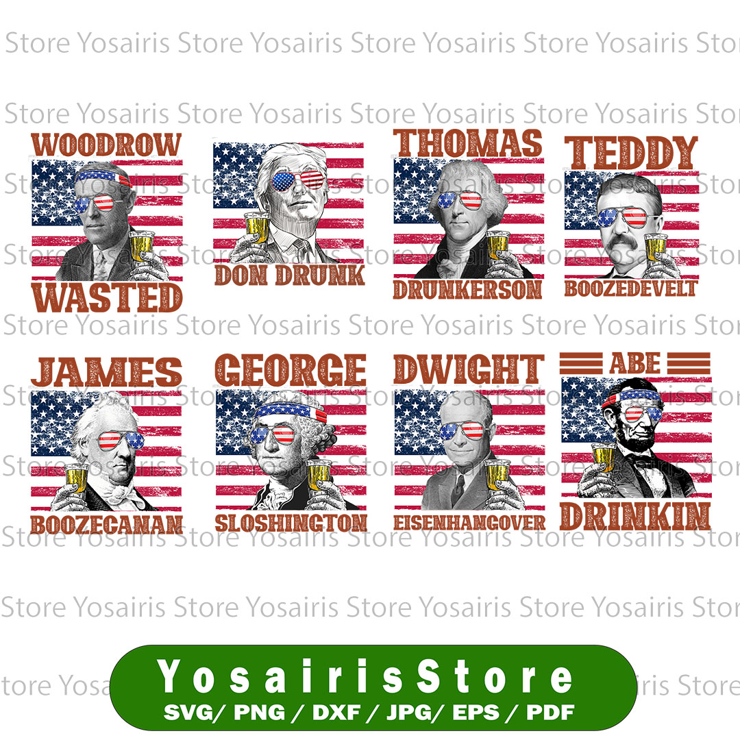 U.S. President American Flag Bundle PNG, Presidents drinking | Inspire ...