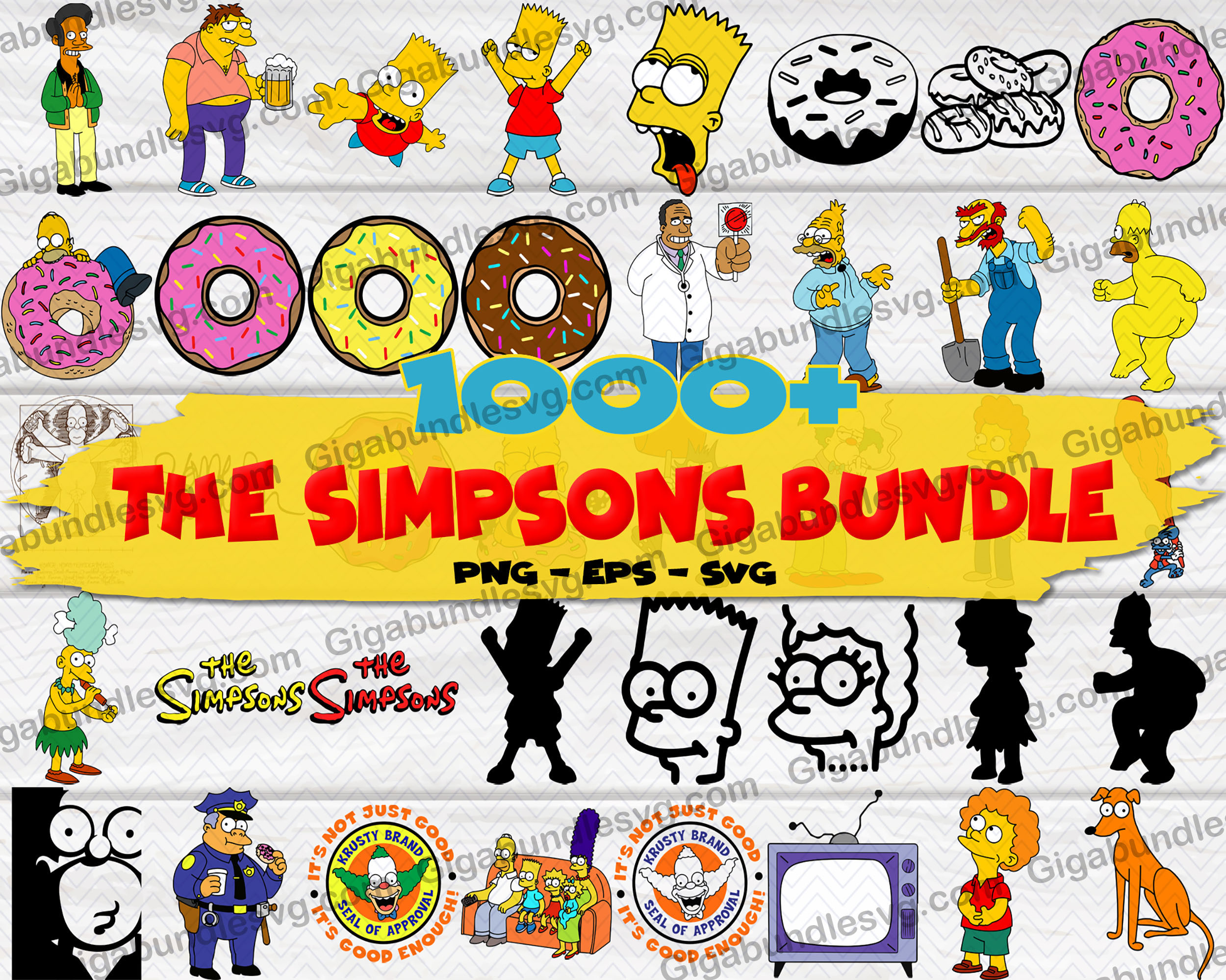 Simpsons Bundle SVG - Donut SVG - Simpsons Cliparts - Digita | Inspire ...