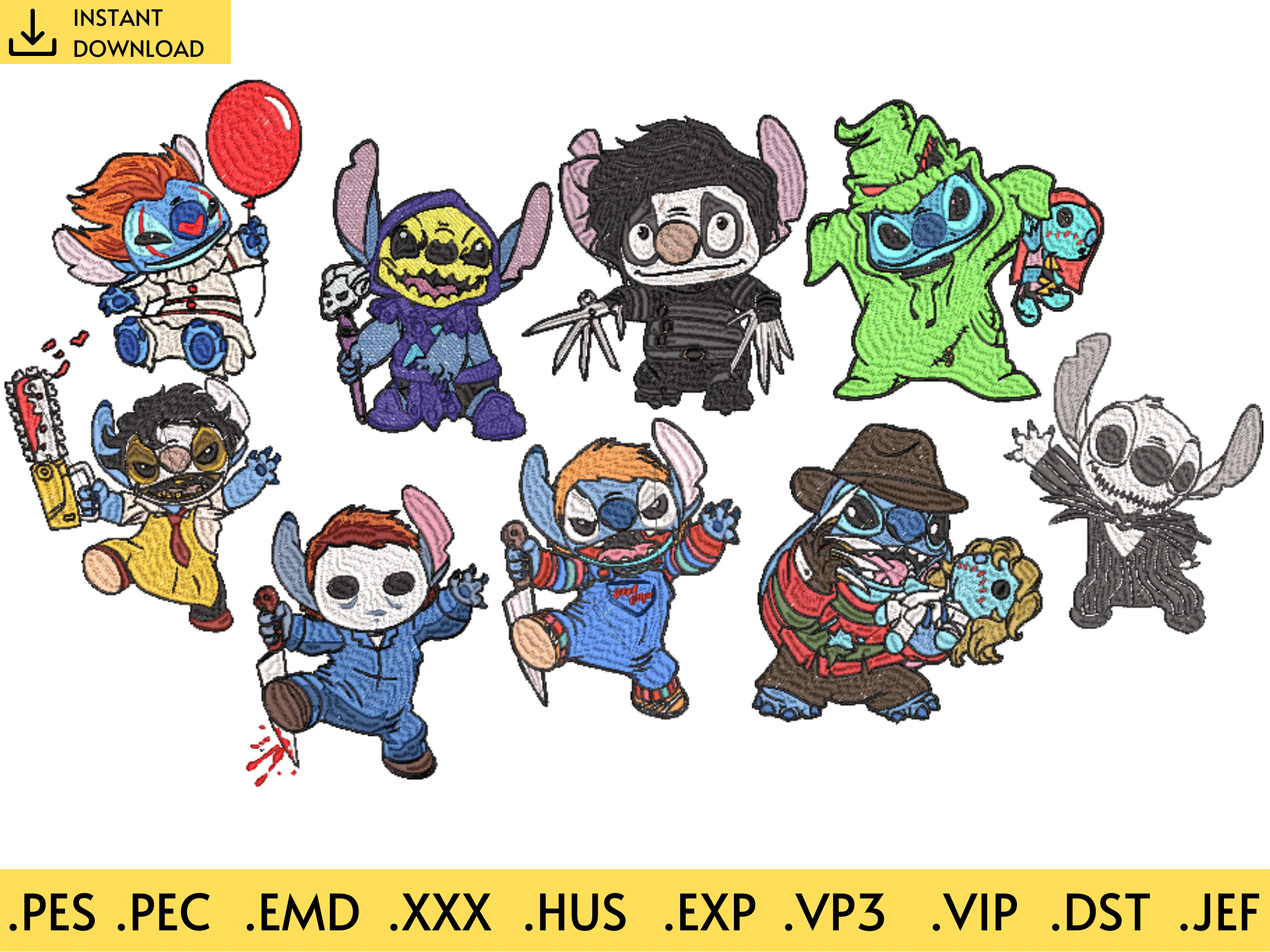 Stitch Embroidery Designs Bundle, Horror machine embroidery | Inspire ...