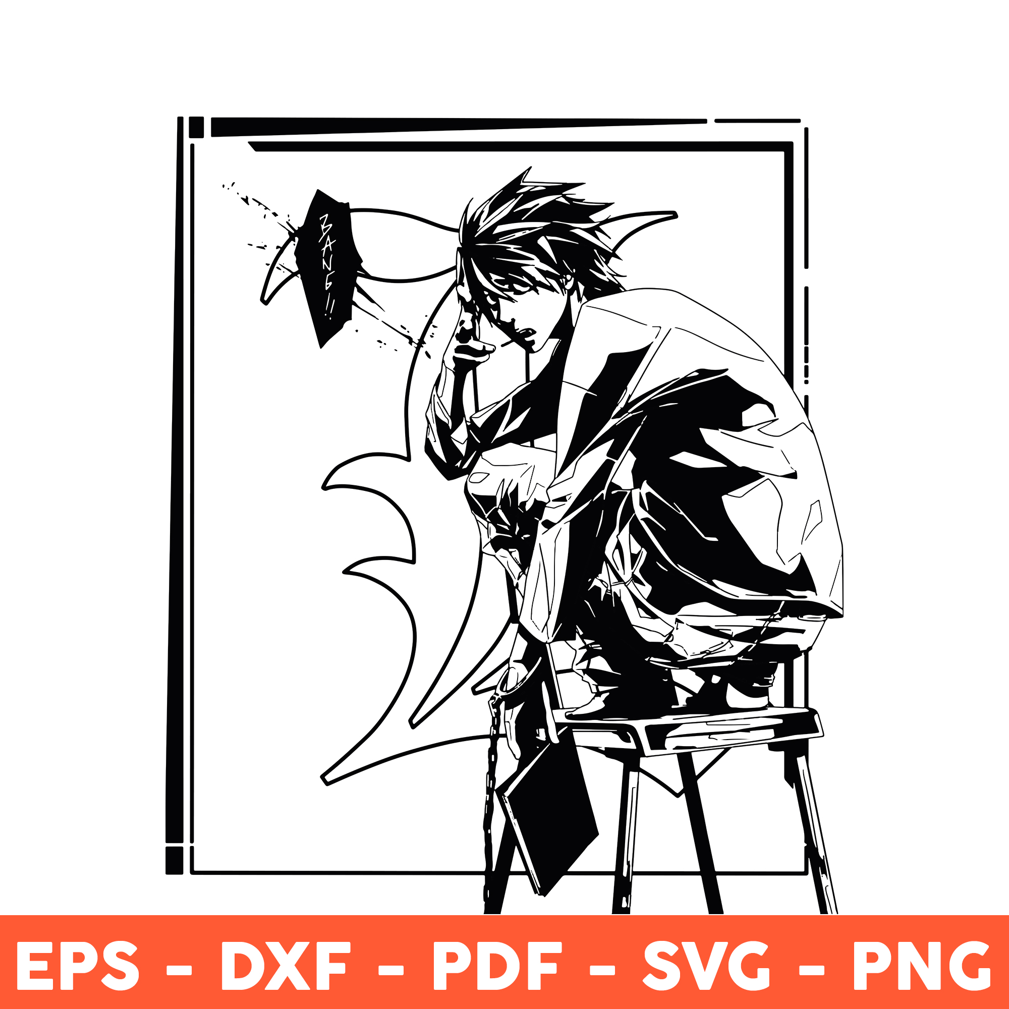 L Death Note Svg, L Character Svg, Death Note Svg, Manga Ani | Inspire ...