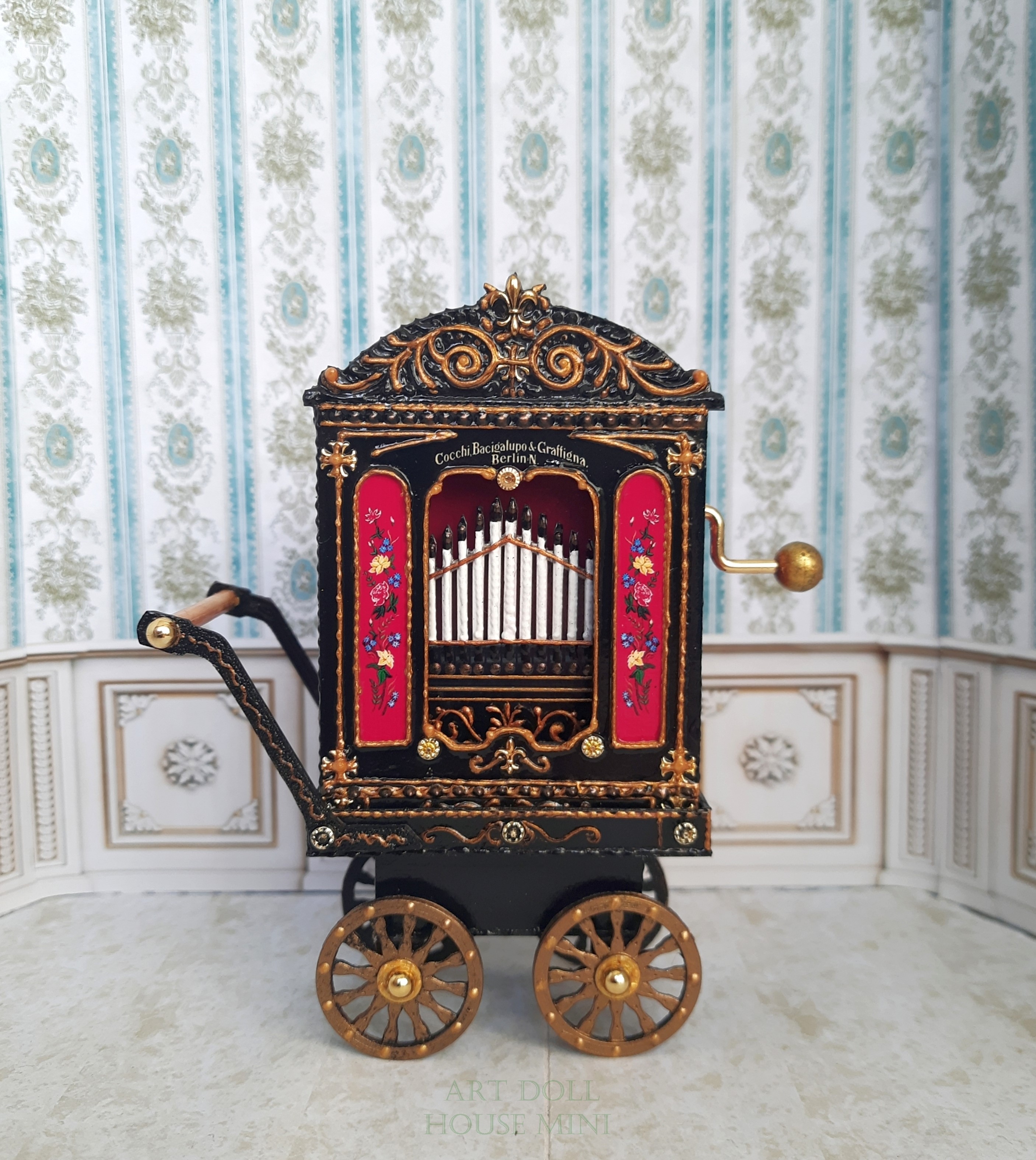 Barrel organ on a trolley. Street organ 10. Handcraft Mini - Inspire Uplift