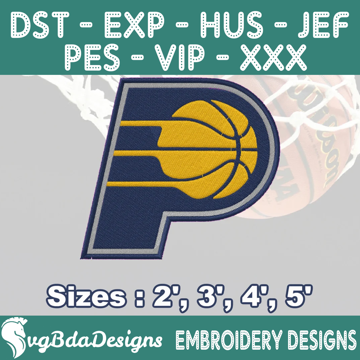 Indiana Pacers Machine Embroidery Design, 4 Sizes Embroidery | Inspire ...