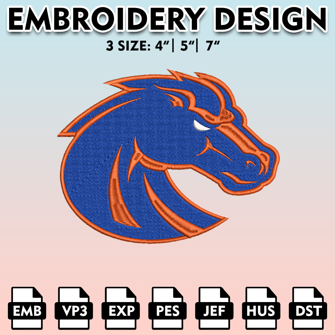 NCAA Logo Embroidery Designs, NCAA Boise State, Boise State | Inspire ...