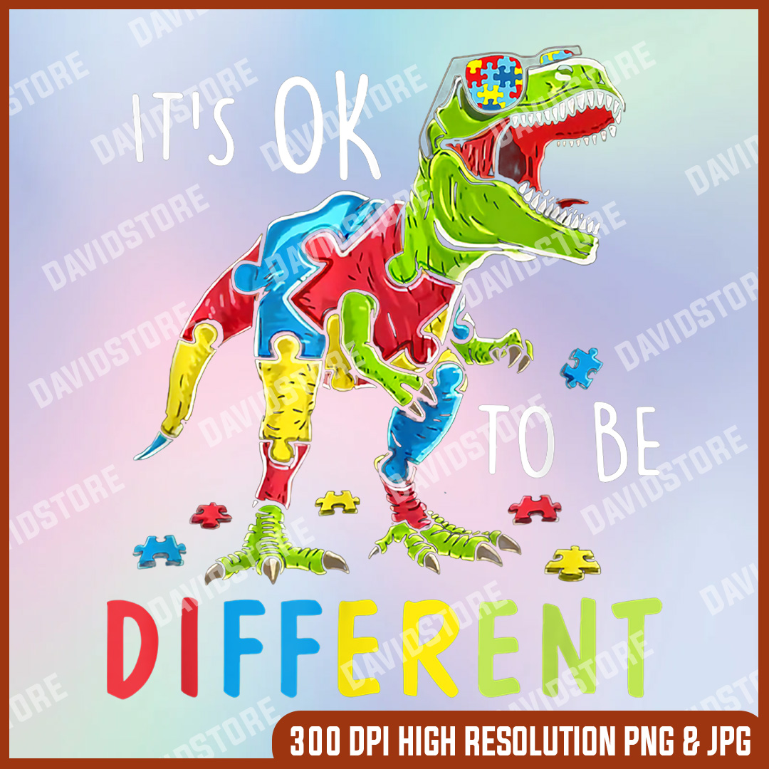 It's Ok To Be Different Dinosaur Png, Autism Dinosaur Kid Bo | Inspire ...