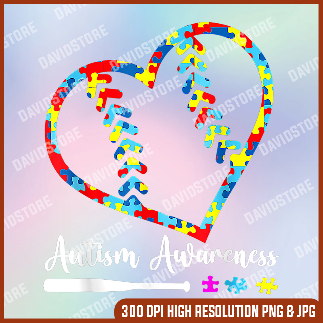 Baseball PNG, Softball Baseball Heart Autism Awareness Month | Inspire ...