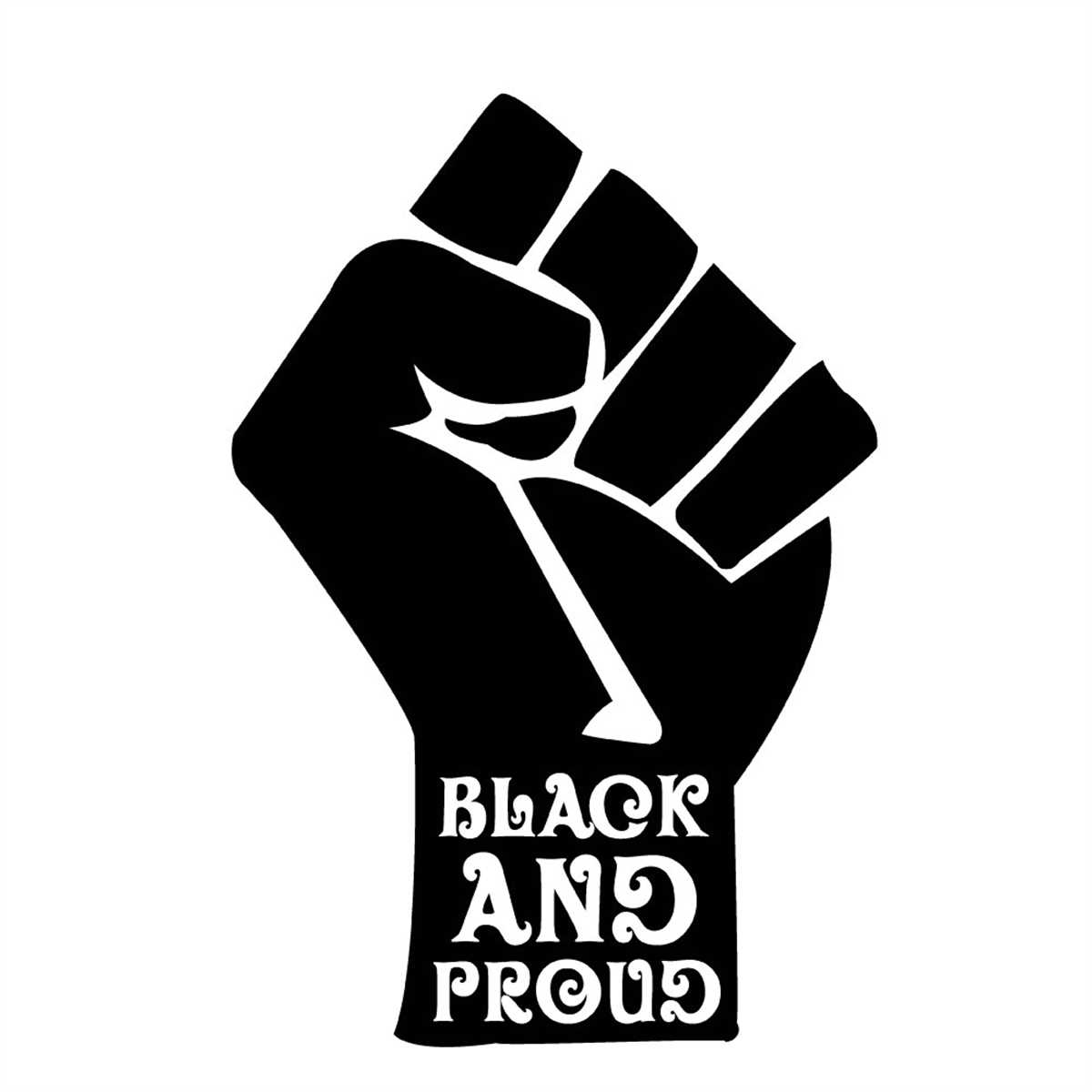 Black and Proud Black Hand Fist Silhouette SVG - Inspire Uplift